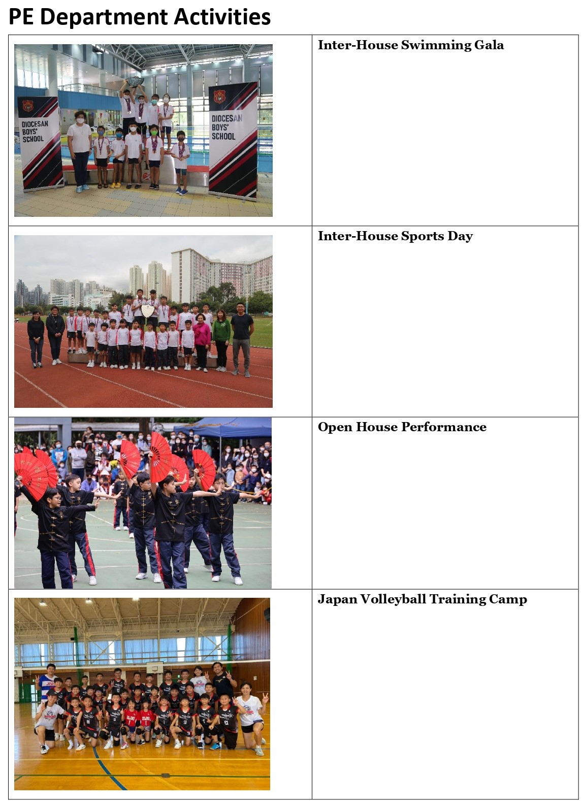 Activities | Diocesan Boys' School Primary Division 拔萃男書院附屬小學